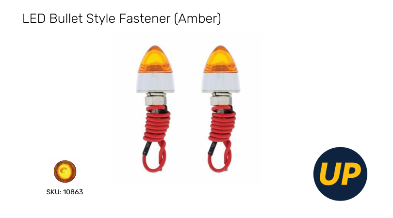 LED Bullet Style Fastener (Amber) - Cruisin Automotive