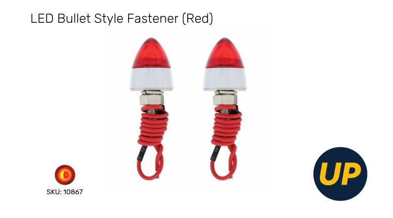 LED Bullet Style Fastener (Red) - Cruisin Automotive
